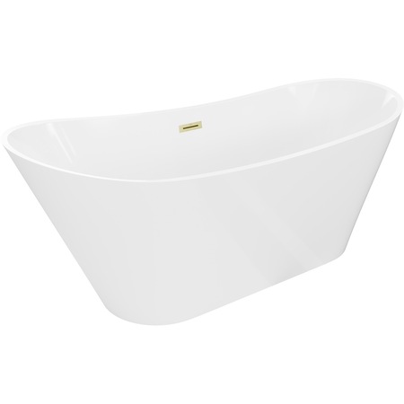 Mexen Dora cada de baie freestanding 150 x 75 cm, alba, preaplin auriu ...