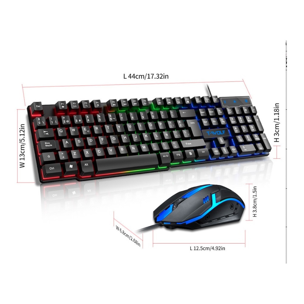 Tastatura wireless T-wolf, set cu mouse, ultracine, Bluetooth ...