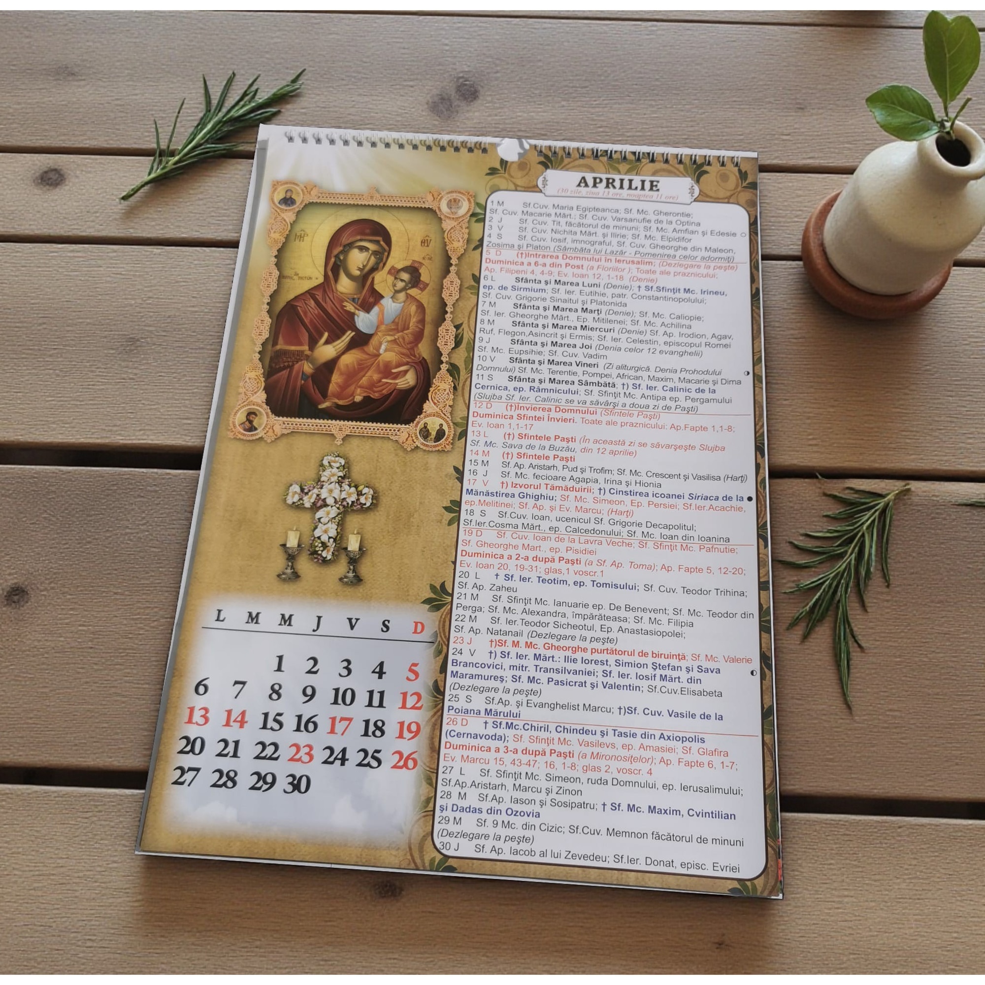 Calendar de Perete Crestin Ortodox 2026, format A3, Vision XXI - eMAG.ro