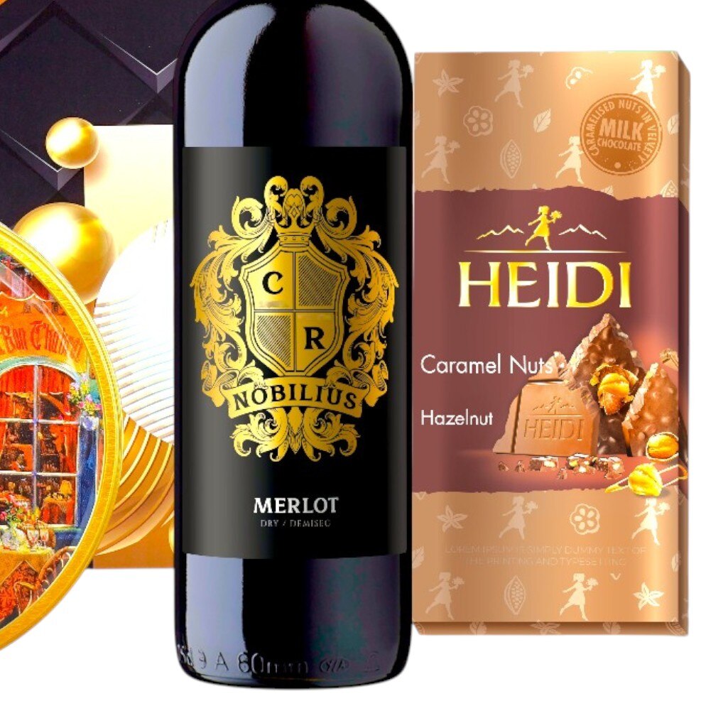Pachet Cadou Special Gift cu Vin rosu Nobilius Demisec, Fursecuri ...