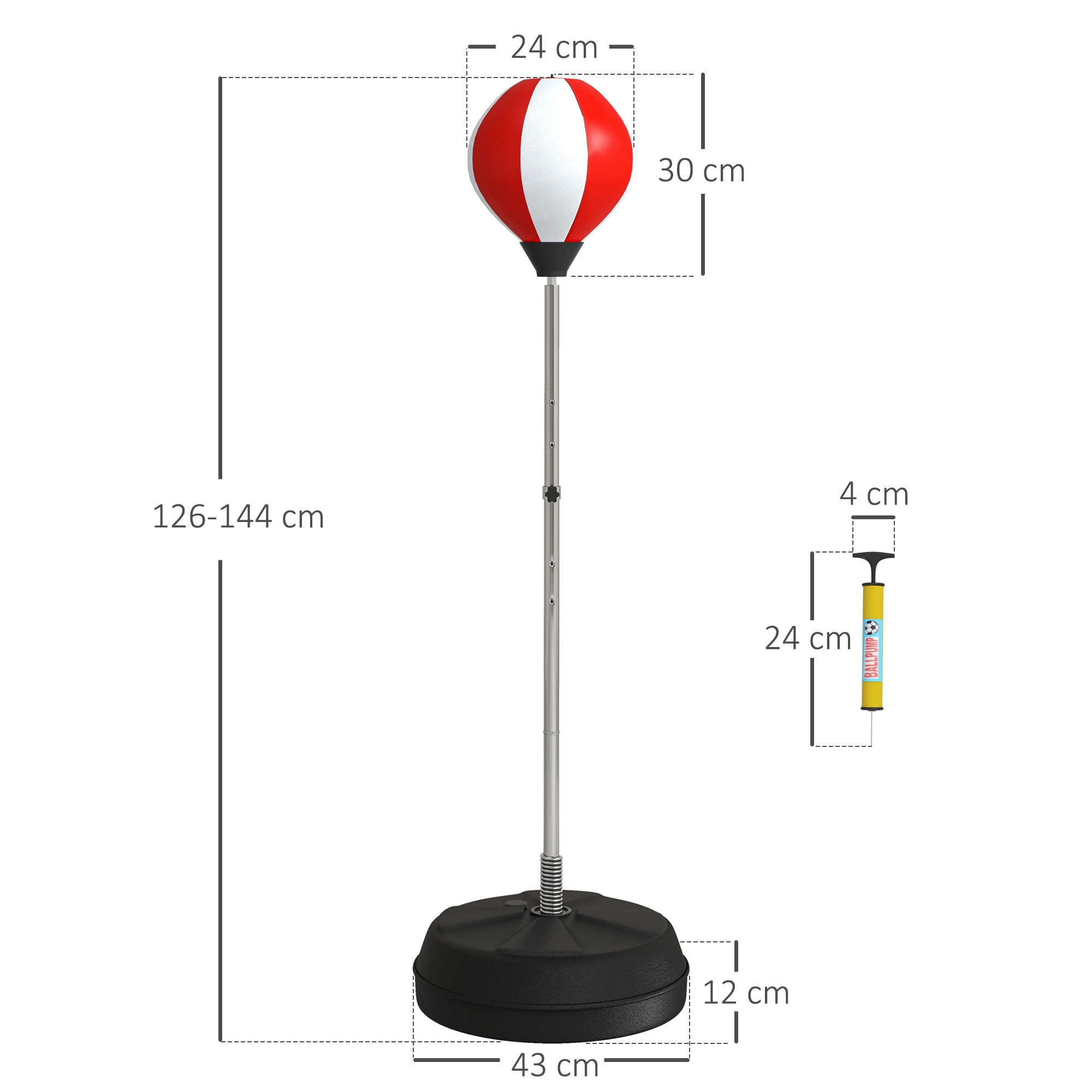 Sac de box HOMCOM, ajustabil 126-144 cm, include manusi si baza de ...