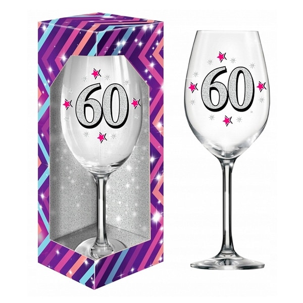 Pahar de vin, personalizat cu varsta " 60 ani", 640 ml - eMAG.ro