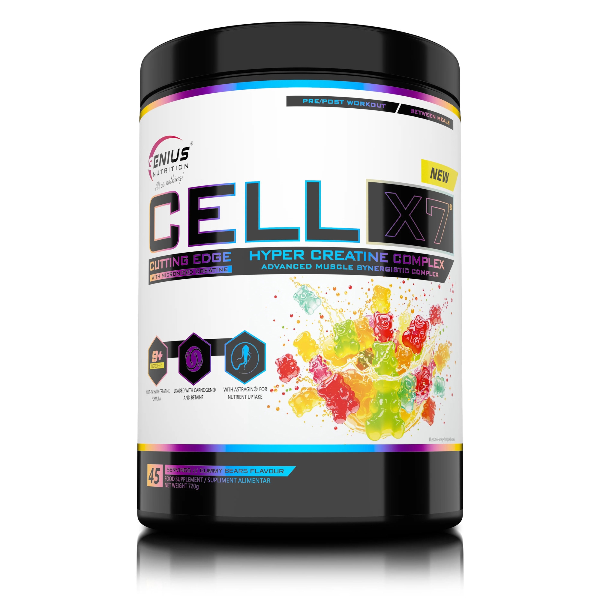 Creatina Hyper Creatine Complex CELL-X7, Genius Nutrition, aroma ...