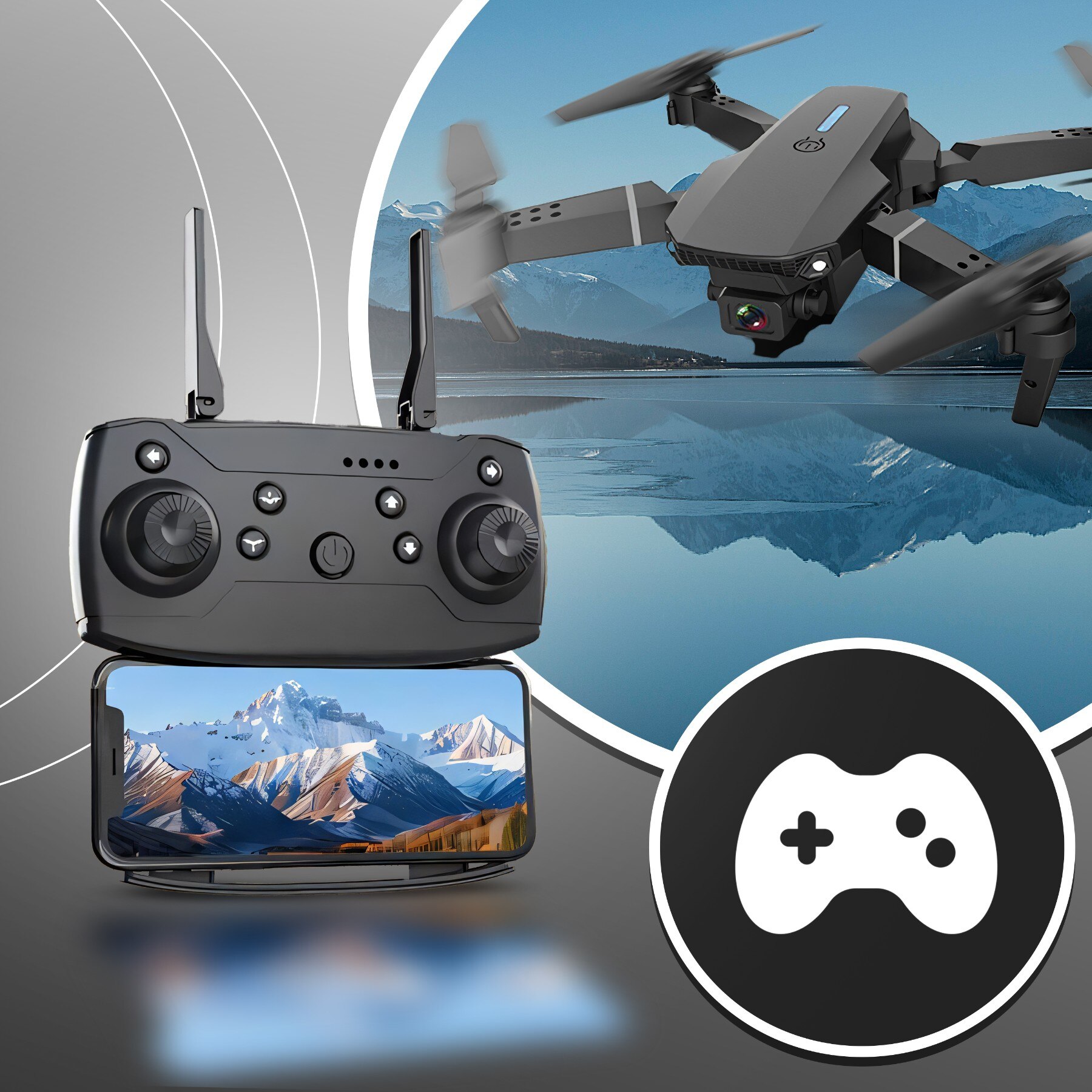 Drona RETOO TechPro, Raza de Actiune de Pana la 100 m, 3 Baterii de 800 ...