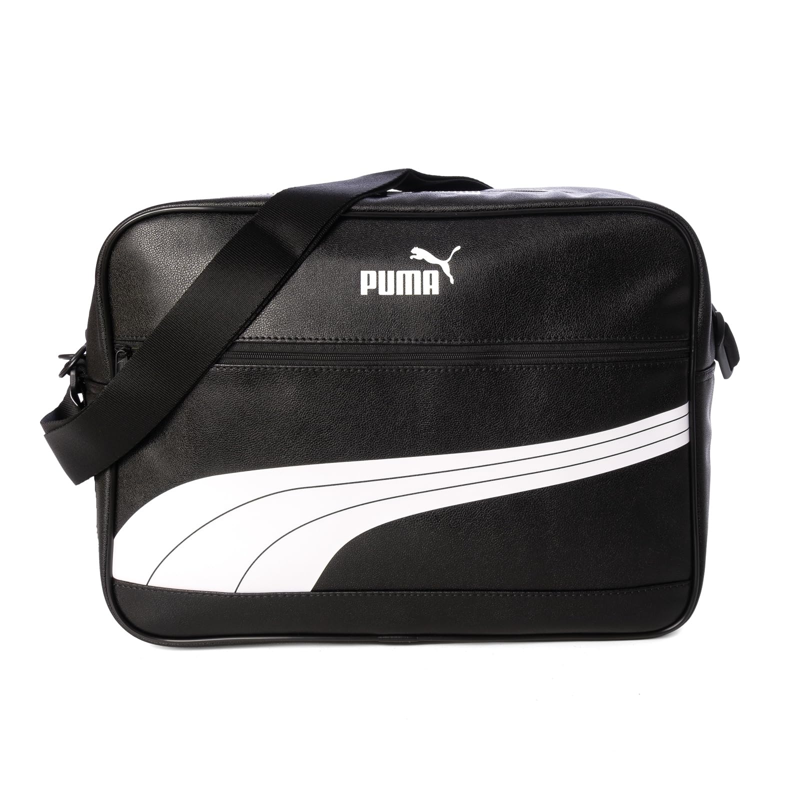 Geantă de umăr Puma Campus Reporter, unisex, negru/alb - eMAG.ro