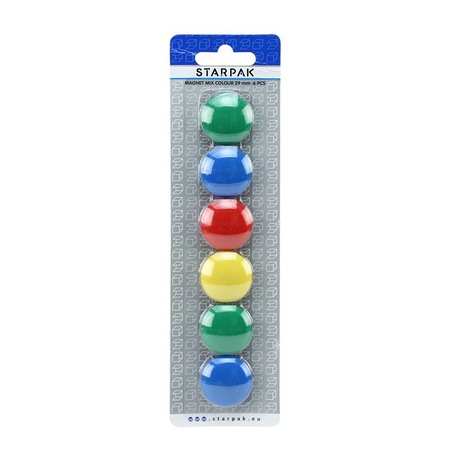 Magneti colorati pentru tabla magnetica, 29mm, set 6 bucati, Starpak ...