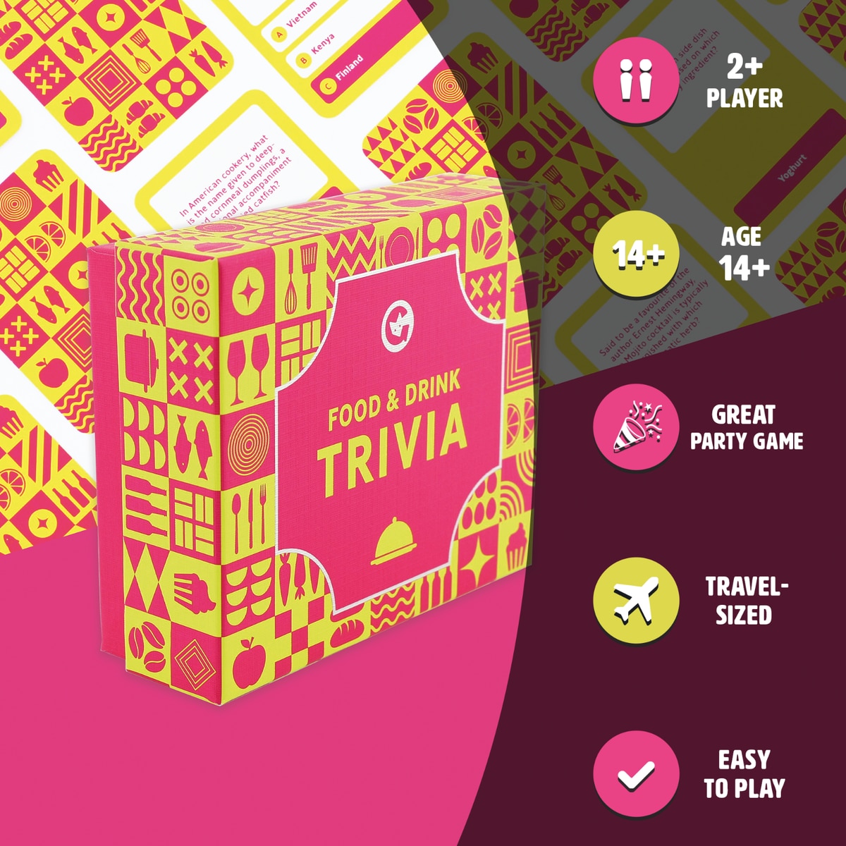 Társasjáték, Ginger Fox, Food&Drink Trivia, 2 játékos, hordozható, +14 ...