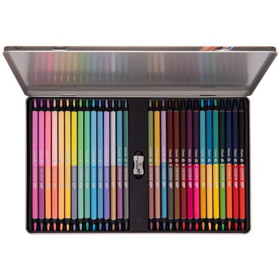 Creion color 30 bicolore cutie metalica DACO - eMAG.ro