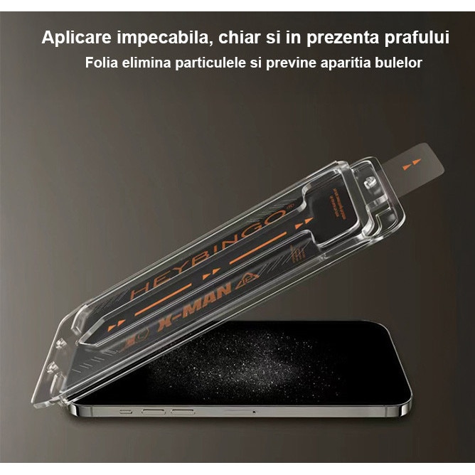 Folie Telefon Privacy Pentru Apple iPhone 16 HEYBINGO, cu Kit de ...