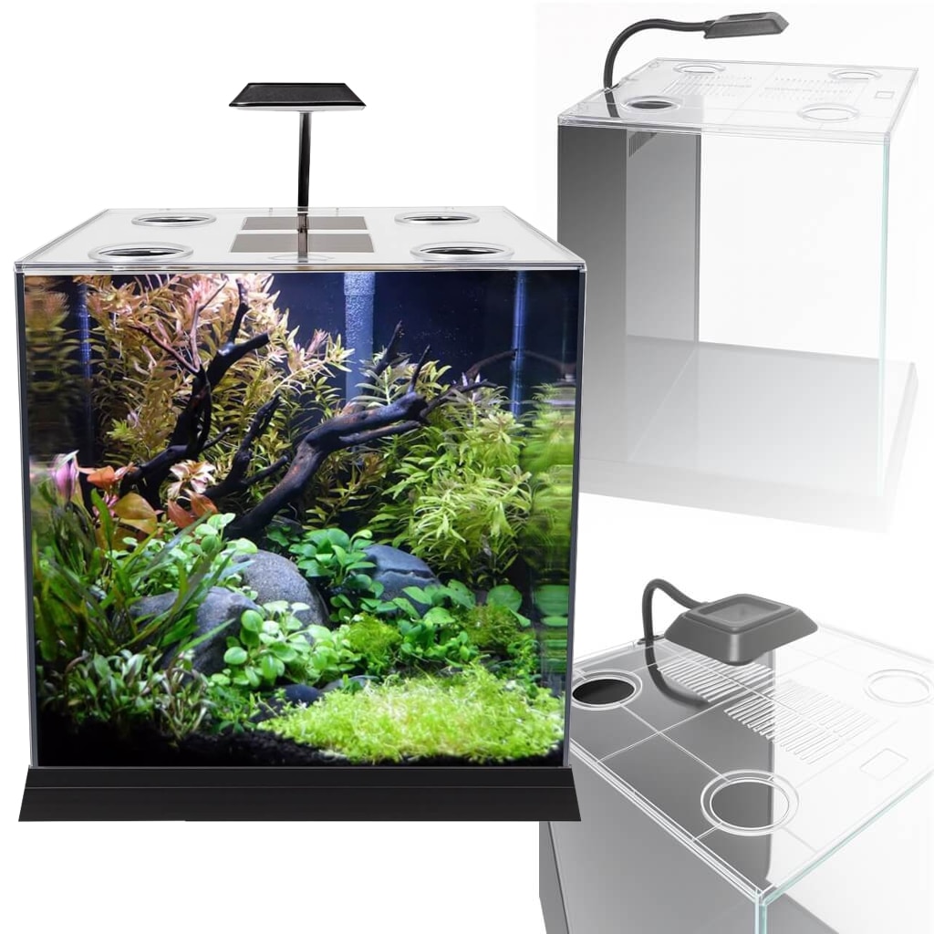 Acvariu Nano Cube Opti White 34 litri sticla premium cu filtru si ...