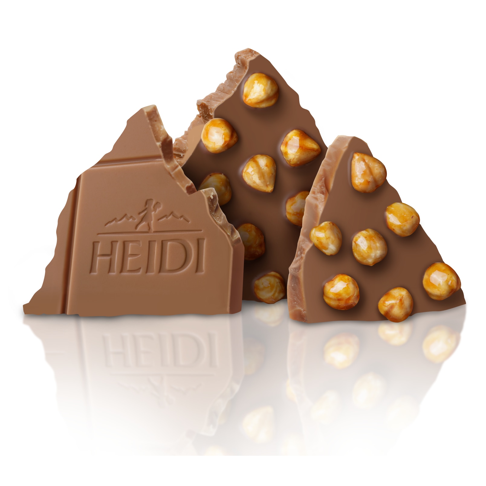 Ciocolata Heidi Alune de padure intregi si crocante, pe un pat delicat ...