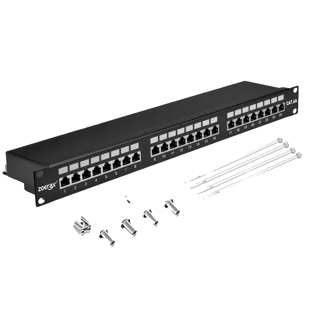 Patch panel, 24 port, 10 Gbps, 1U, 19 inch, tartós kivitel - eMAG.hu