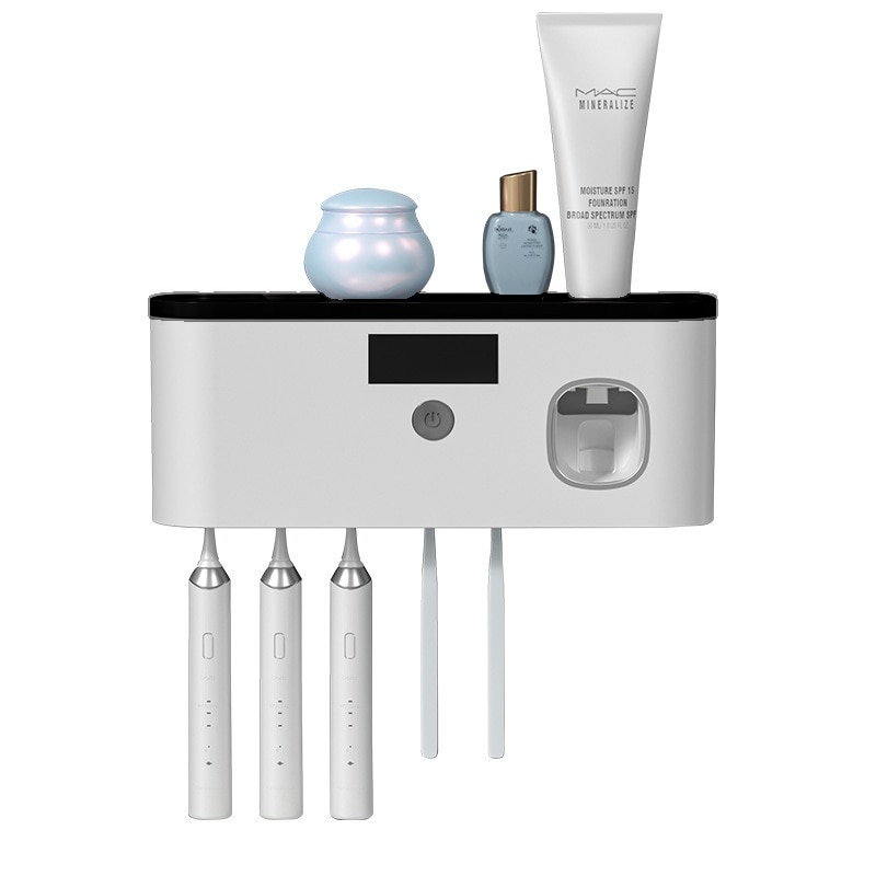 Suport pentru periute de dinti cu sterilizare UV, 5 sloturi ...