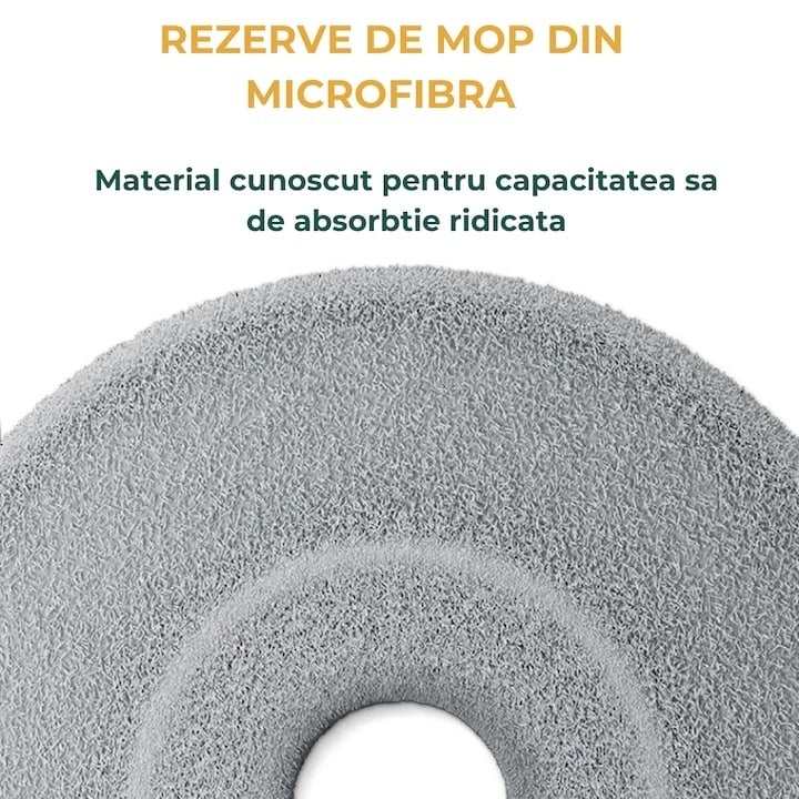 Set Mop Rotativ Zâna Casei Deluxe, cu Galeata Separatoare, 2 Rezerve ...