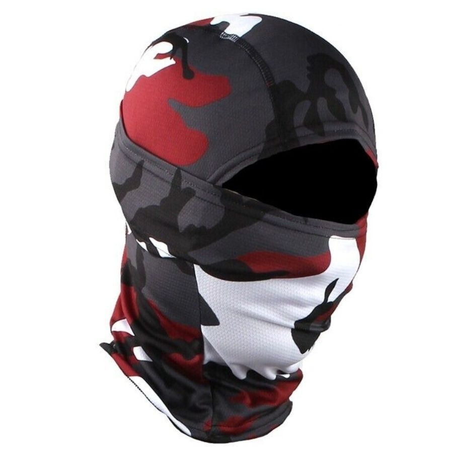 Cagula Tactica Balaclava, Camuflaj Rosu, 6in1 Multifunctionala, cu ...