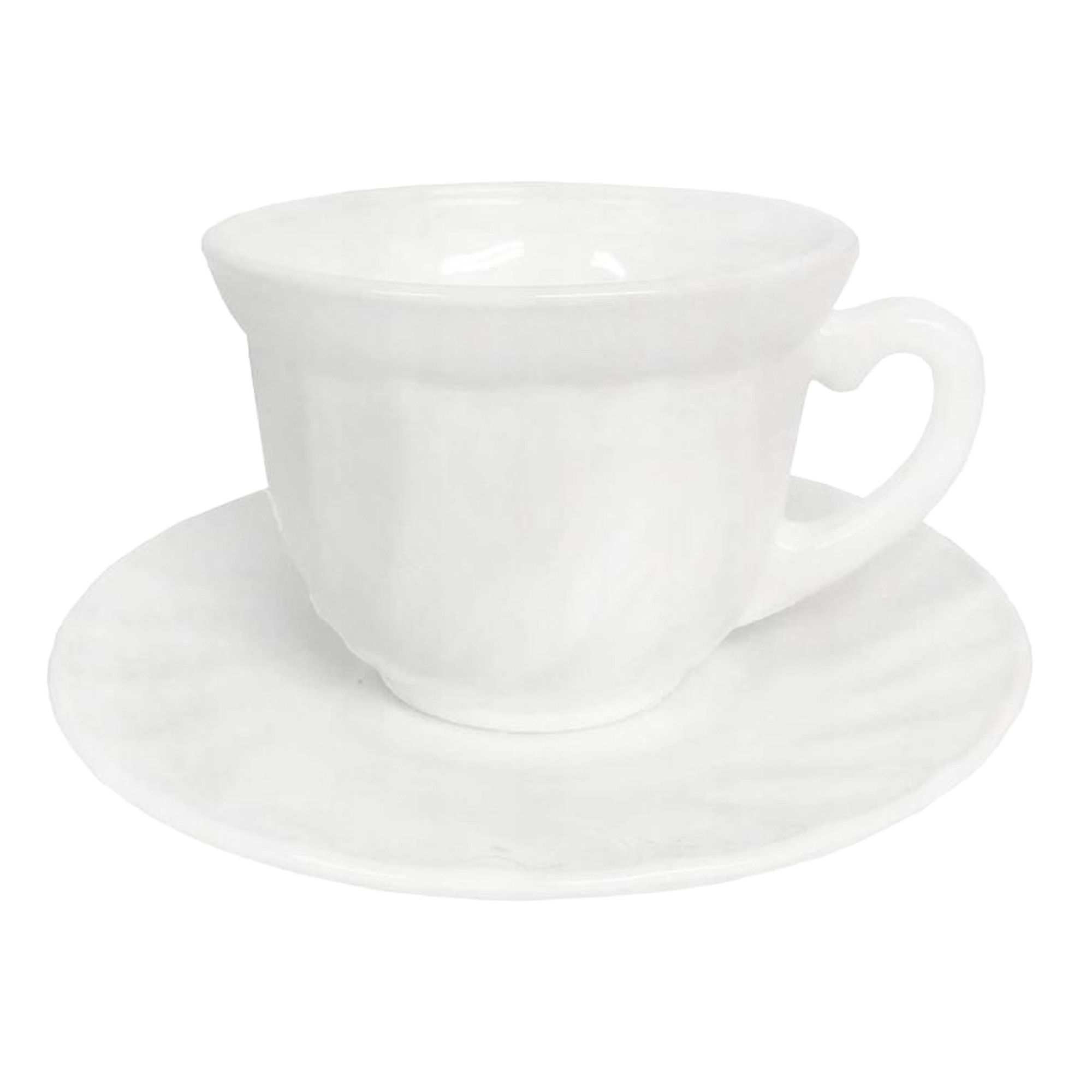 Set 6 cesti cafea cu farfurioare Festa Italia Agnes, sticla rezistenta ...