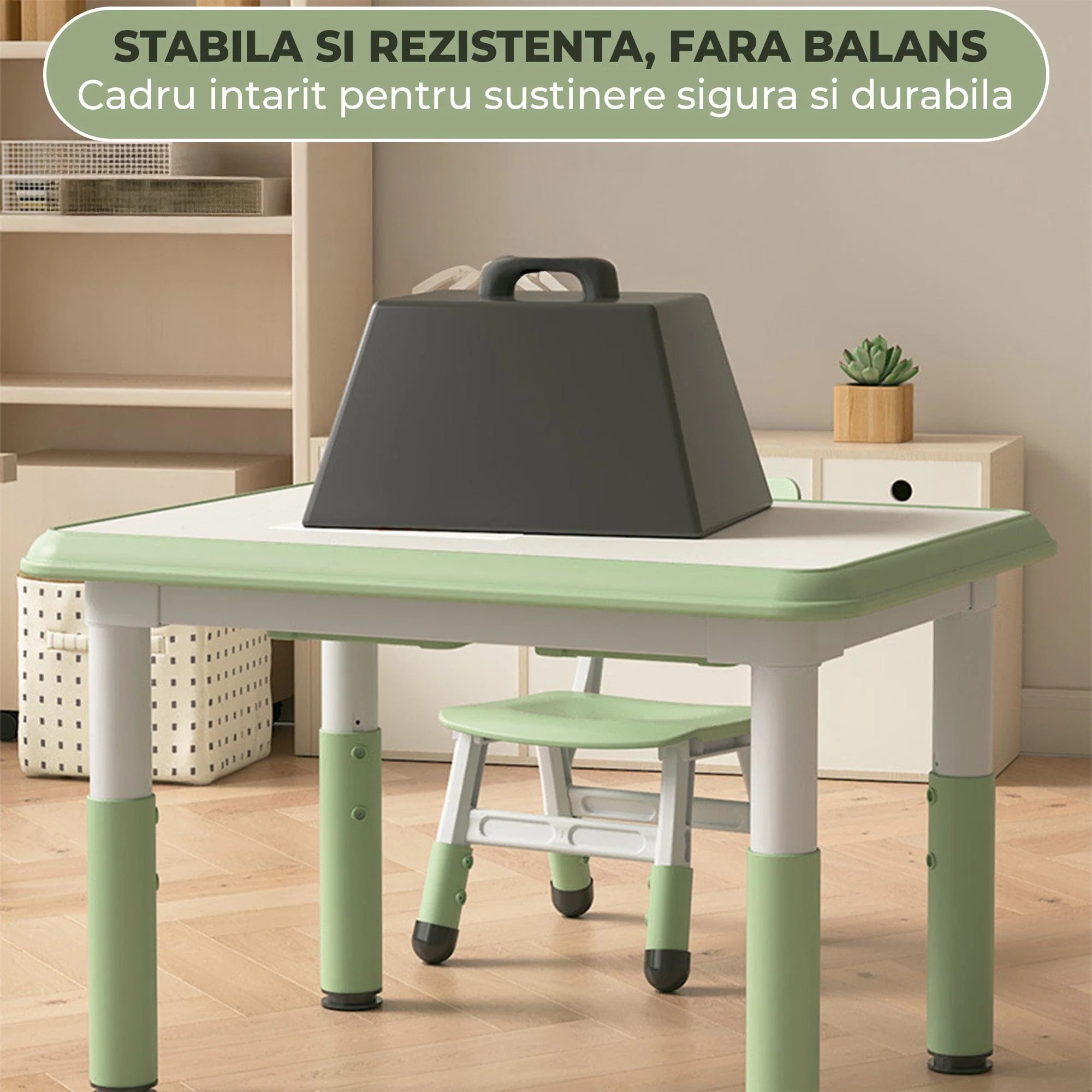 Set Masa si 2 Scaune Reglabile pentru Copii – Masa Multifunctionala ...