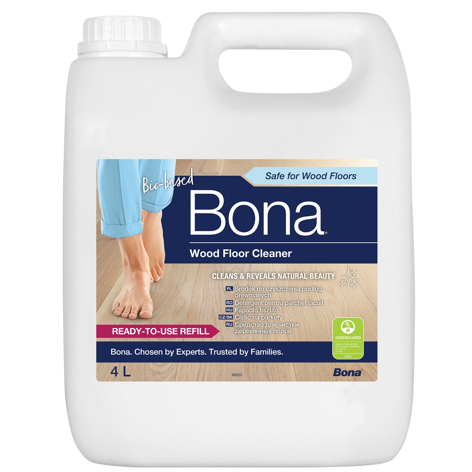 Detergent Bona pentru Parchet Lacuit – rezerva economica 4 L, bio-based ...