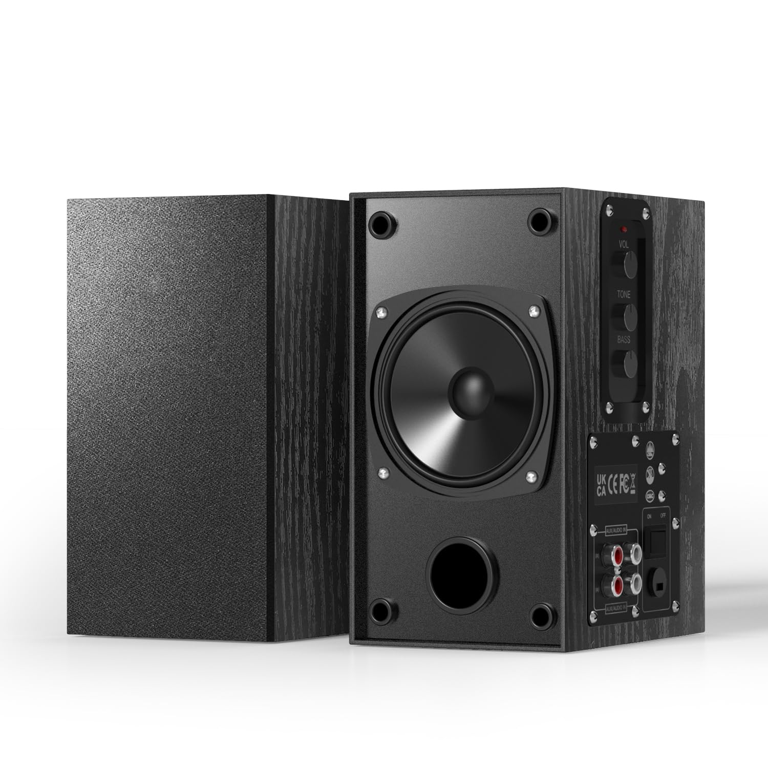 Boxe active de raft Elimavi, 2 boxe cu woofer de 4", structură din lemn ...