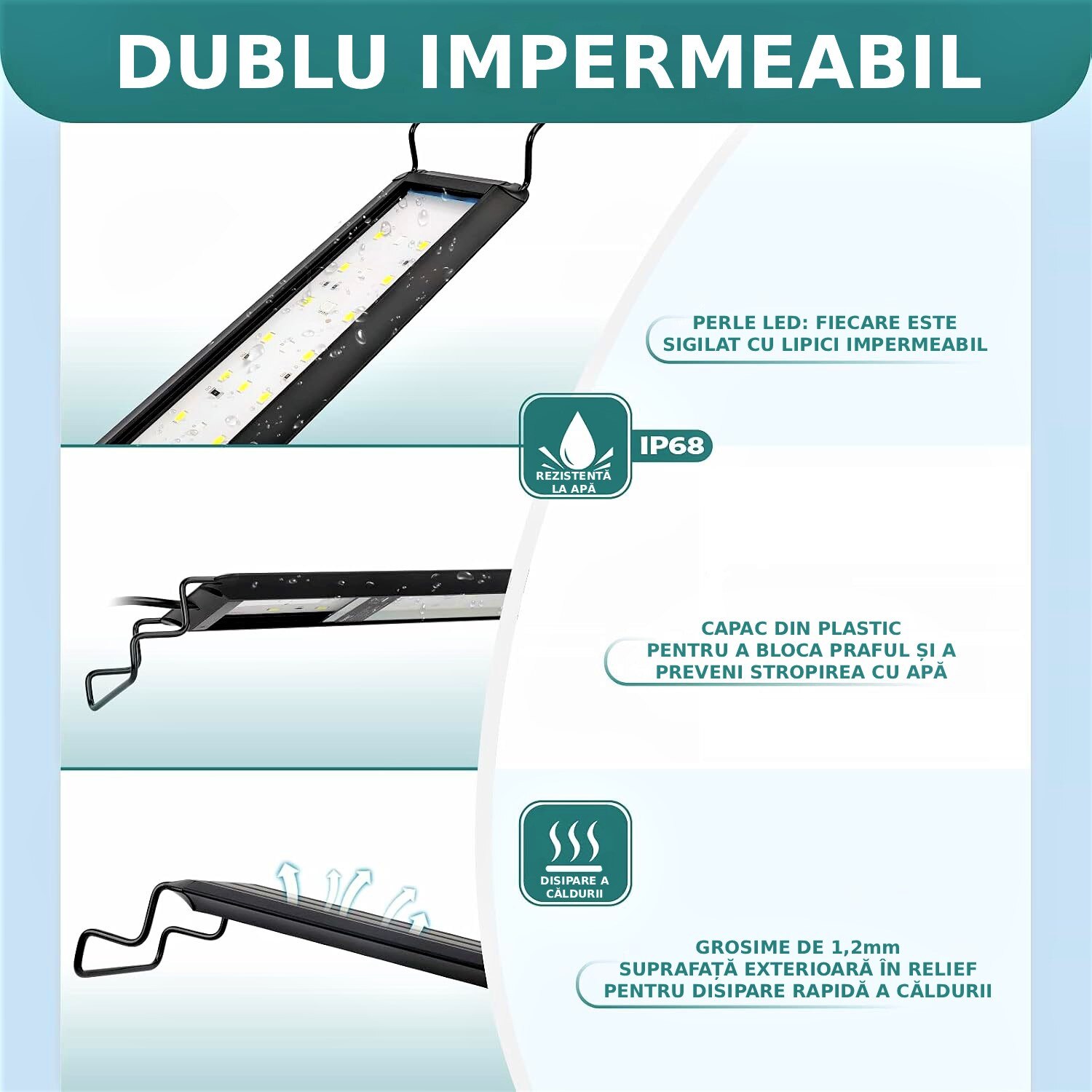 Lampa Led pentru Acvariu Sofia CONCEPT®, 16W, 10 Moduri de Iluminare ...