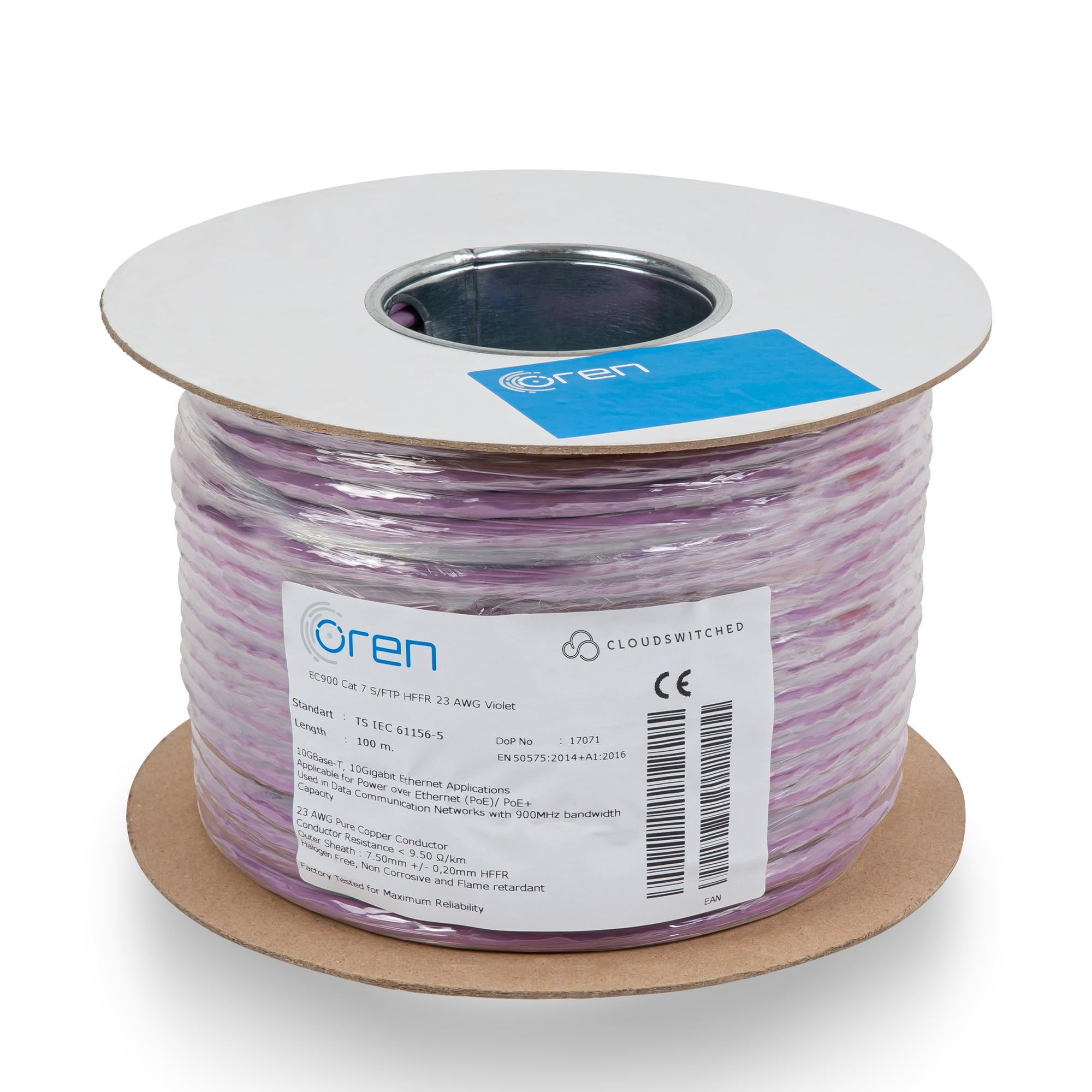 Cablu Ethernet Cat7 100M, cupru pur, 10 Gbe, S/Ftp, 900 Mhz - eMAG.ro