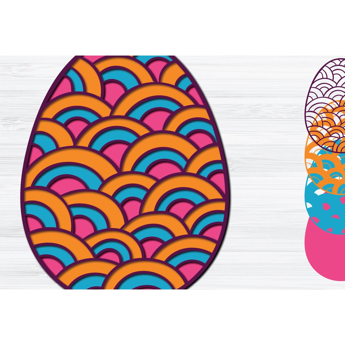 Decupaj 3D din hartie cu model de ou de Paste, dimensiuni 1200x1200 cm ...