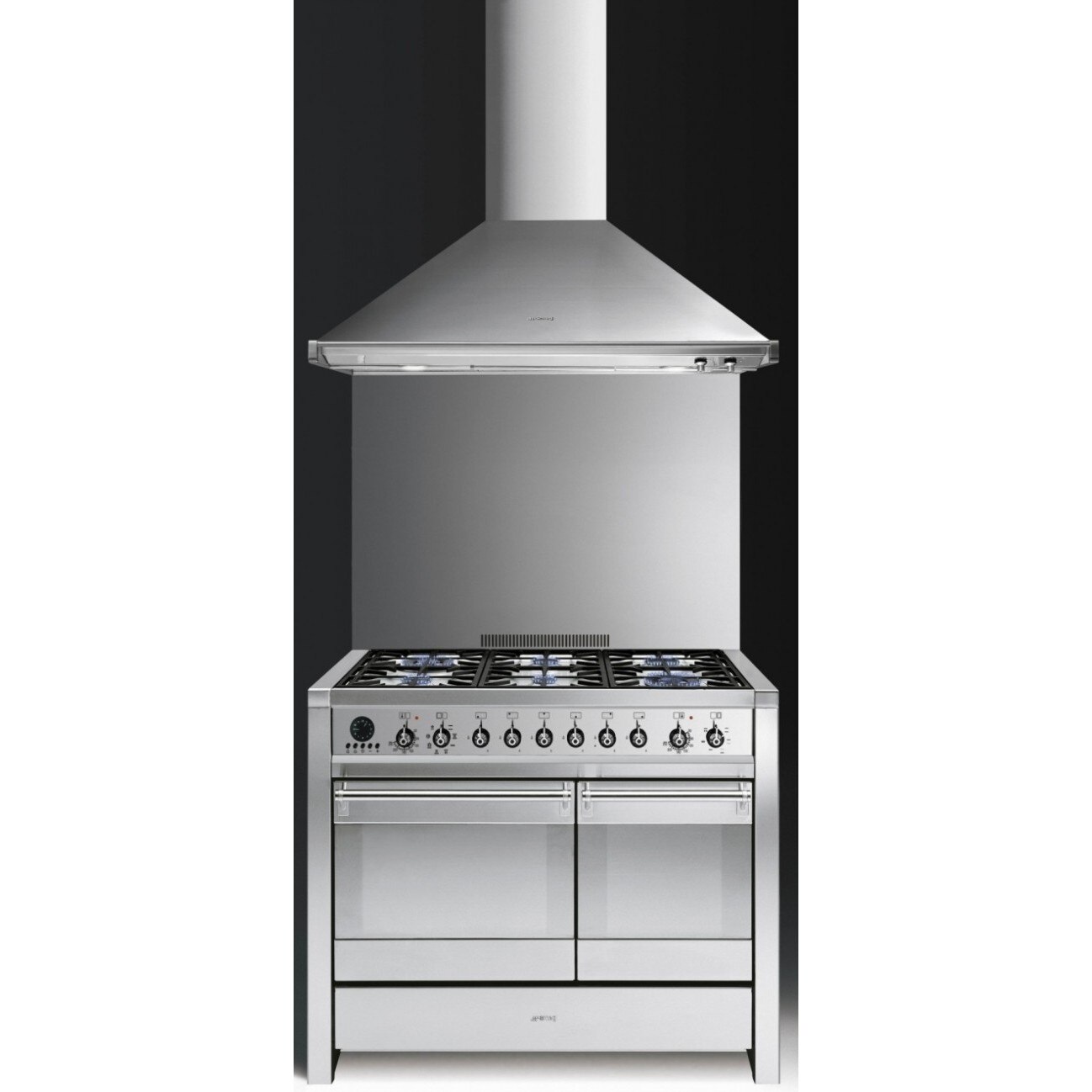 Masina de gatit mixta Smeg Opera A2-8, inox, 100 cm latime, 6 arzatoare ...
