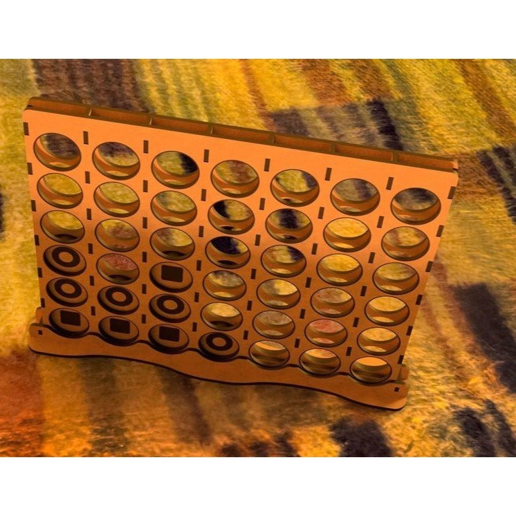 Joc Connect Four, Intrahome, 20x20 cm, din plywood 3mm-4mm, fabricat in ...
