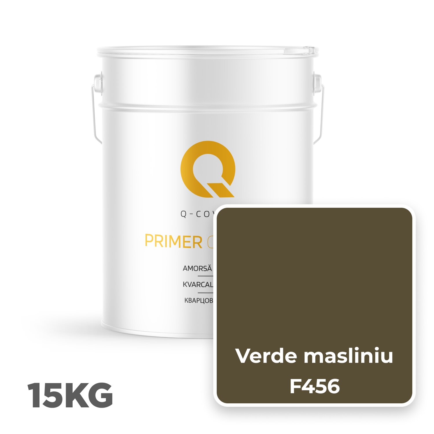 Amorsa cuart pentru beton decorativ, Q-Cover, Verde masliniu F456, mat ...