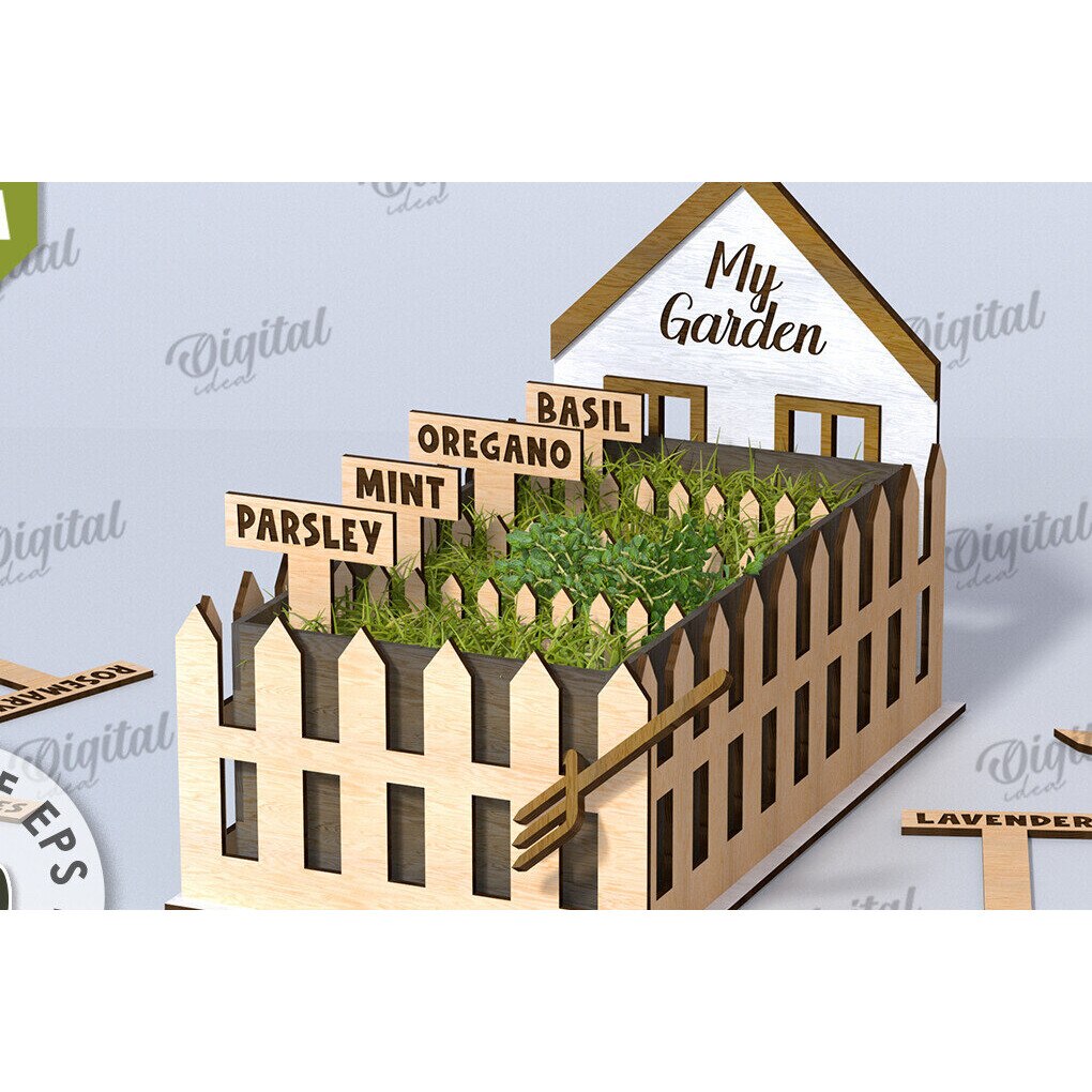 Ghiveci 3D din lemn, Intrahome, 30x20 cm, pentru decorare si proiecte ...