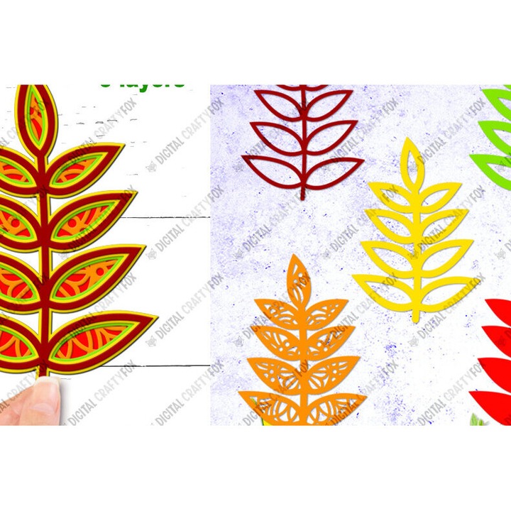 Hartie de lucru manuala, Leaf Zentangle, 3600x3600 cm, set din plywood ...