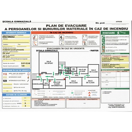 Set Plan de evacuare in caz de incendiu si Organizarea apararii ...