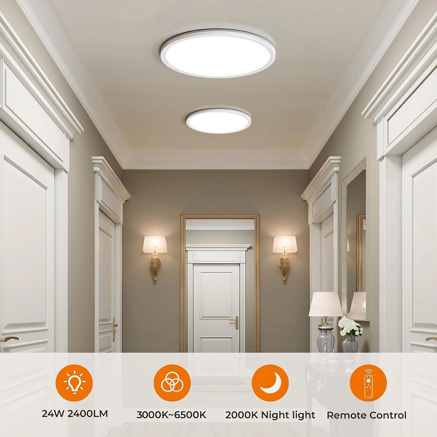 Plafoniera LED Excitat, 29cm diametru, Control telecomanda, Lumina ...