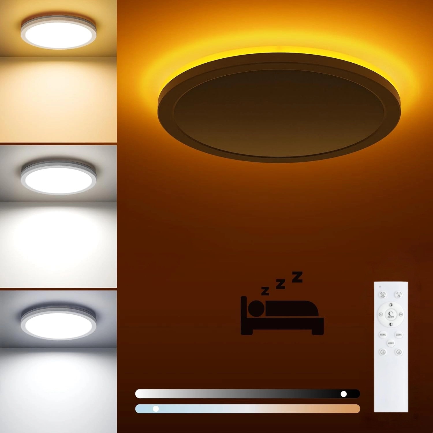 Plafoniera LED Excitat, 29cm diametru, Control telecomanda, Lumina ...