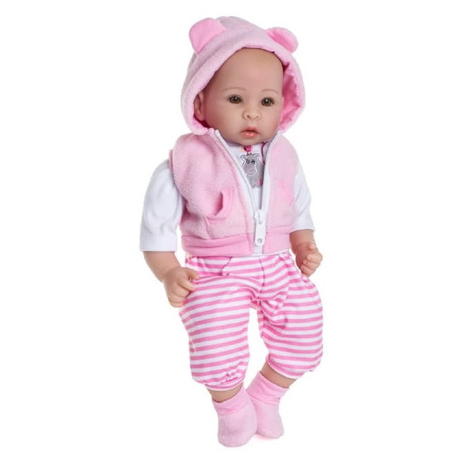 Papusa Bebelus Interactiv Doris Pola, 40 cm, hainute detasabile, roz ...