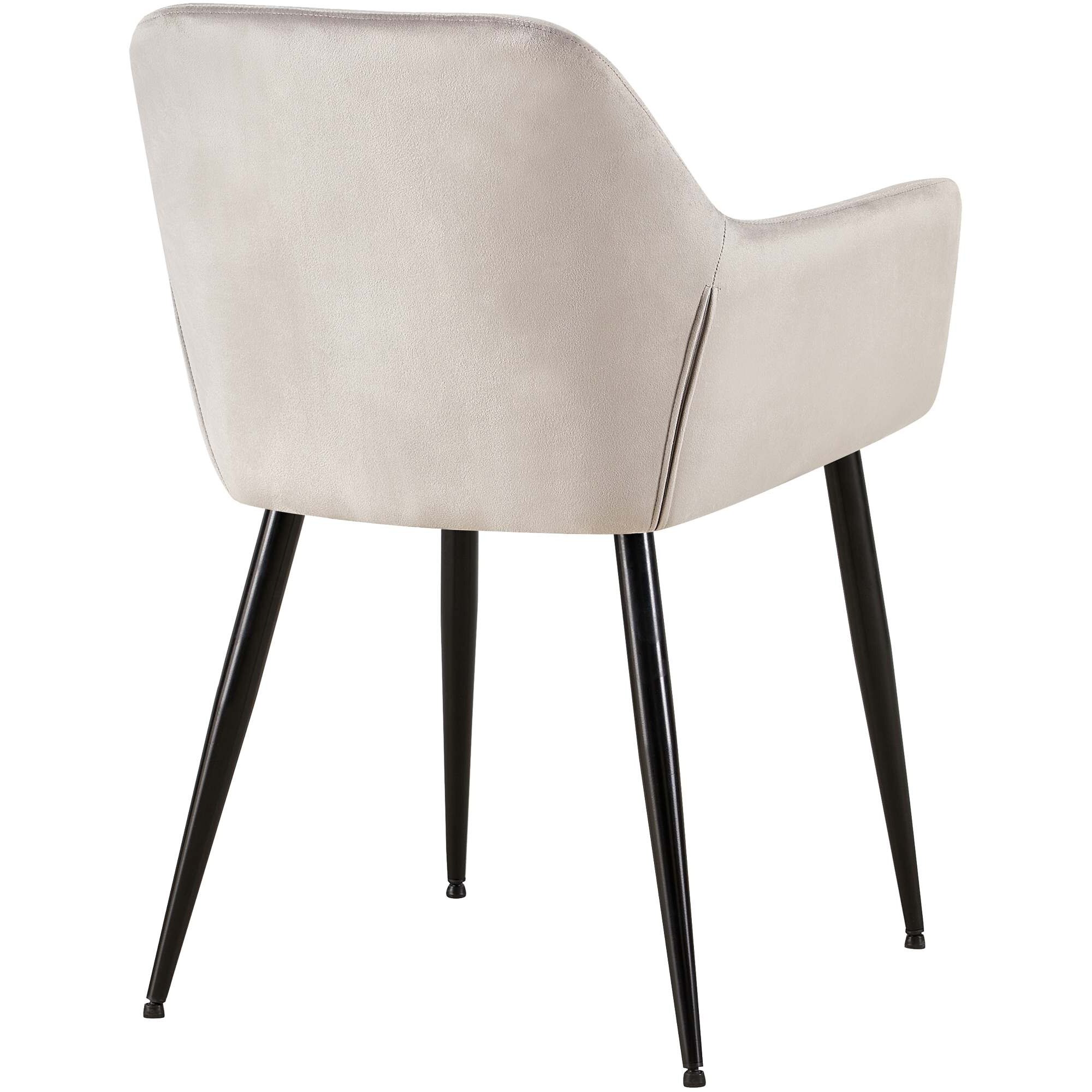 Set de 2 scaune de masa Emia catifea gri deschis - eMAG.ro