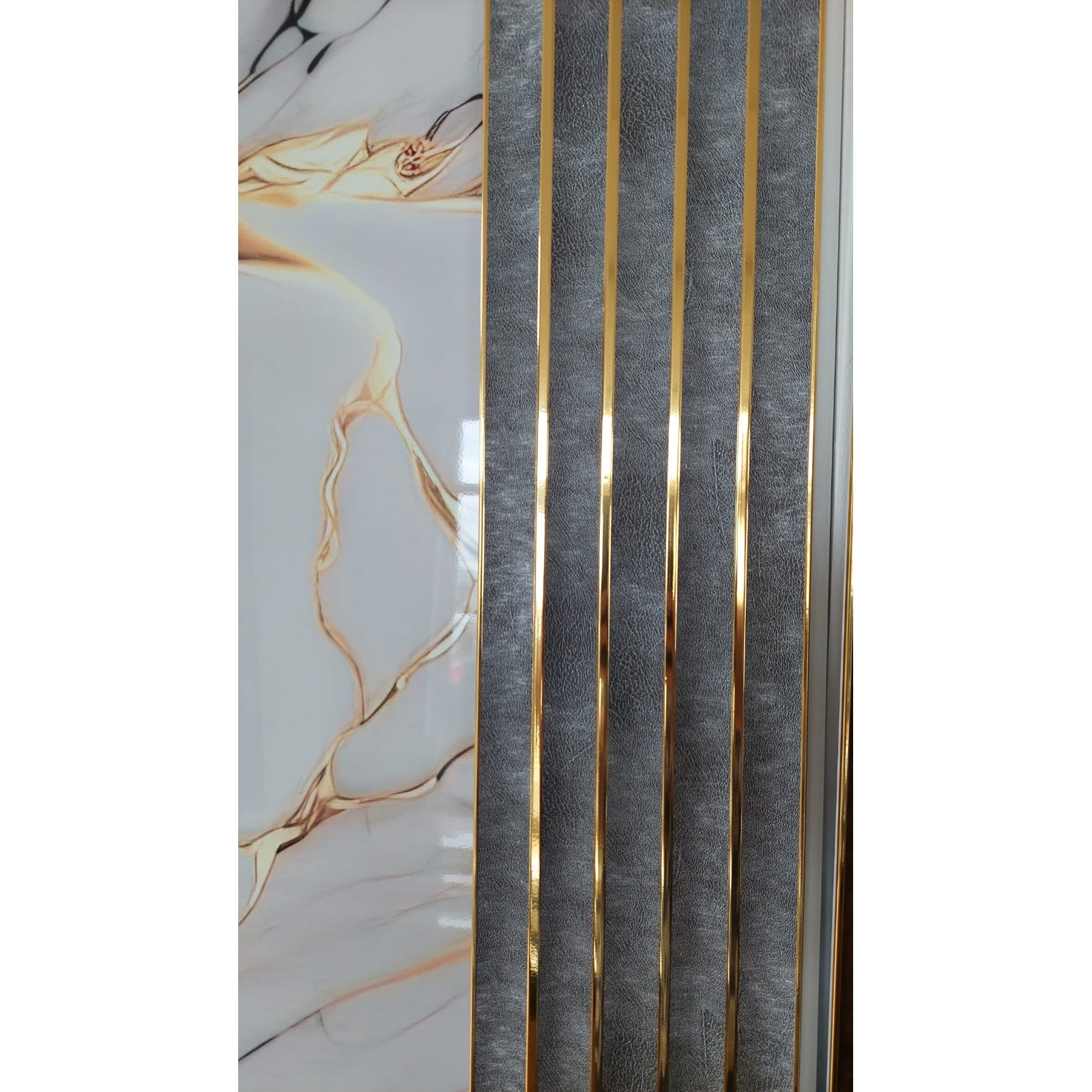 Riflaj duropolimer, tip panou decorativ, Gri grafit/Auriu, 3D ...