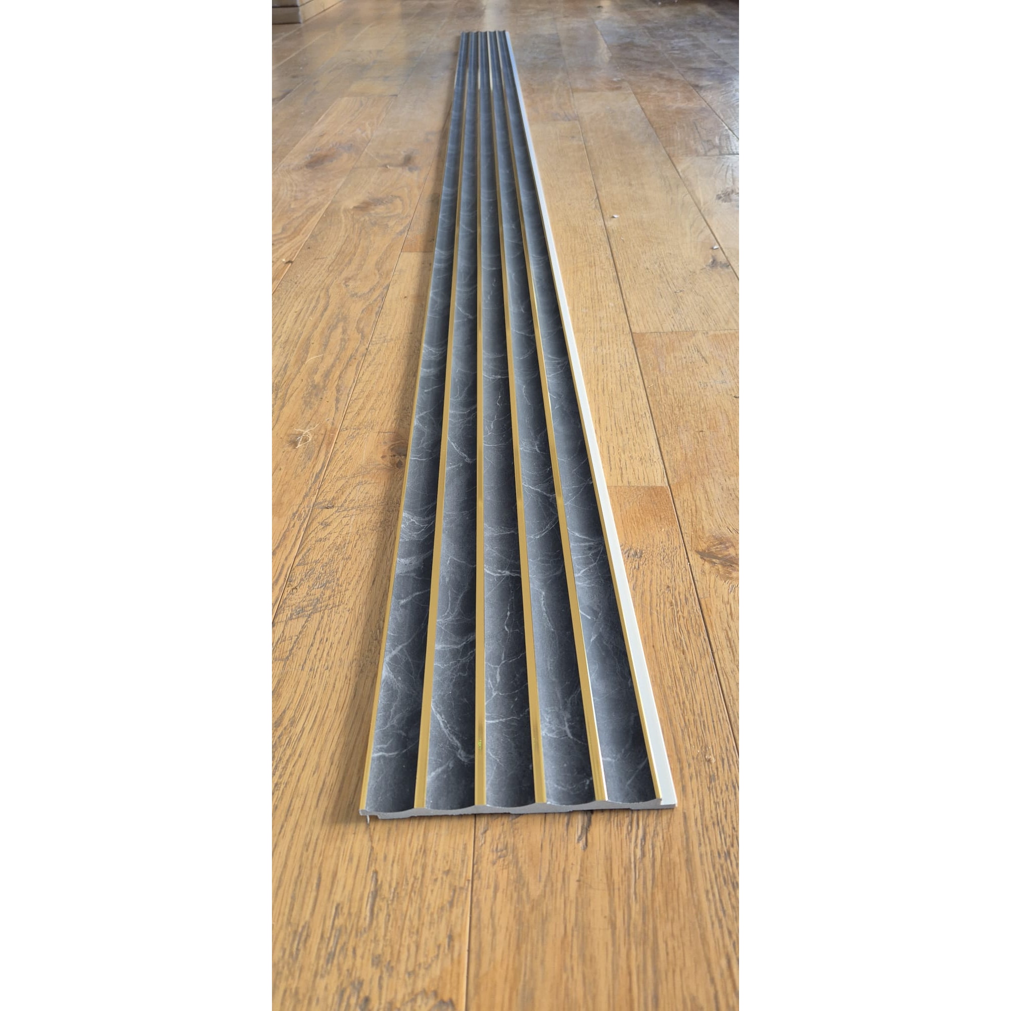 Riflaj duropolimer, tip panou decorativ, Gri grafit/Auriu, 3D ...
