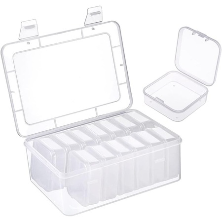 Set 14 cutii mici din plastic cu capac, 1 cutie mare din plastic ...