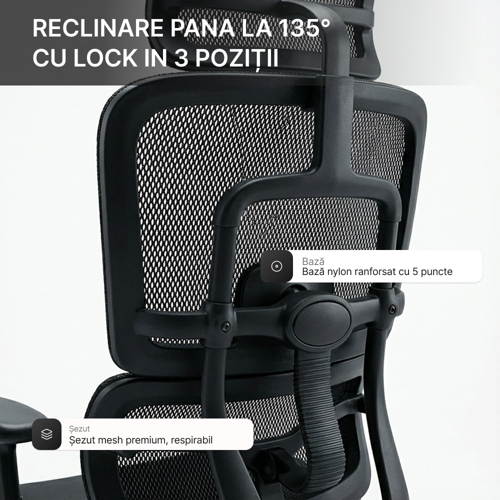 Scaun Ergonomic, SIHOO®, Spatar Reglabil Pe Inaltime, Suport Lombar Cu ...