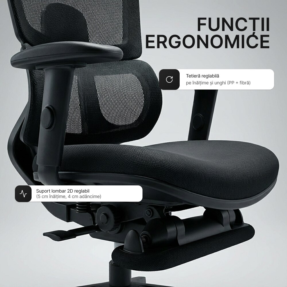 Scaun Ergonomic, SIHOO®, Spatar Reglabil Pe Inaltime, Suport Lombar Cu ...