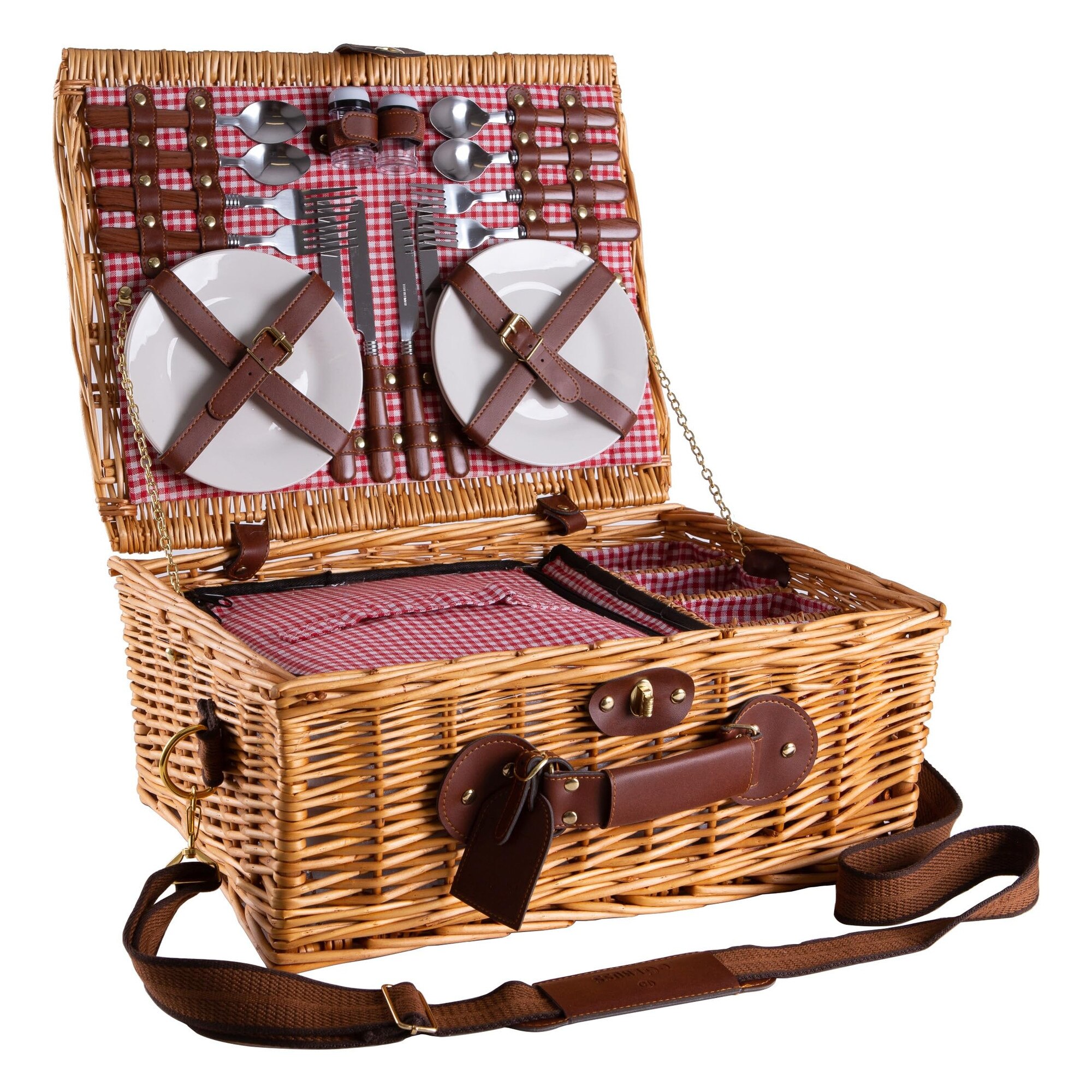 Cos De Picnic Egenuss Pentru 4 Persoane, Rosu, Cu Compartiment ...