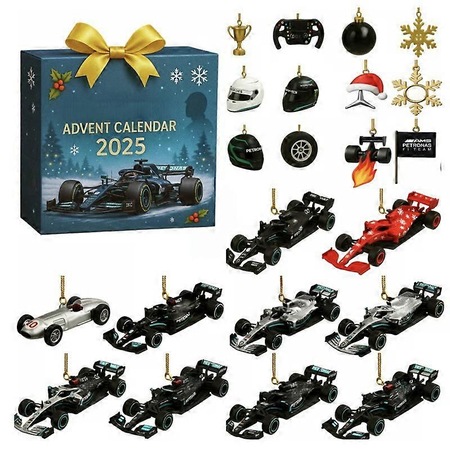 Calendar de Advent Tematic Racing, 24 Miniaturi de Masini F1, Design ...