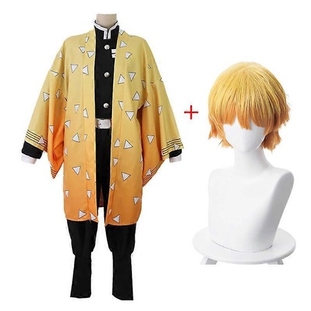 Costum Cosplay Demon Slayer Agatsuma Zenitsu, kimono, 150cm, pentru ...
