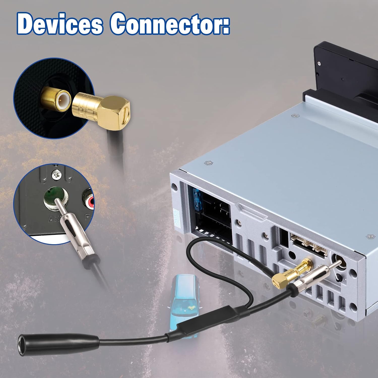 Antena radio DAB, 34.5cm, conector SMB, set 1x antena auto - eMAG.ro