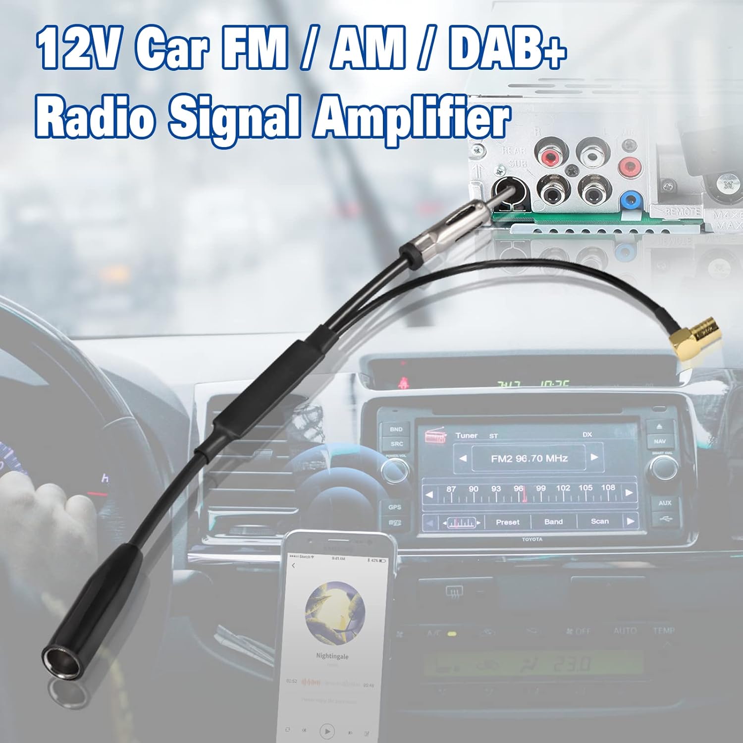 Antena radio DAB, 34.5cm, conector SMB, set 1x antena auto - eMAG.ro