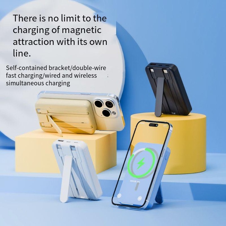 Baterie externa Yaju 10.000mAh, incarcare rapida 22.5W, 3 porturi USB ...