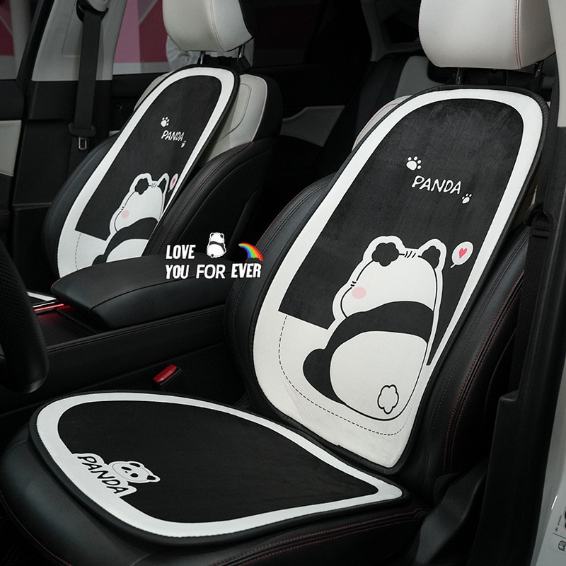Perna auto cu design panda, material pufos - eMAG.ro