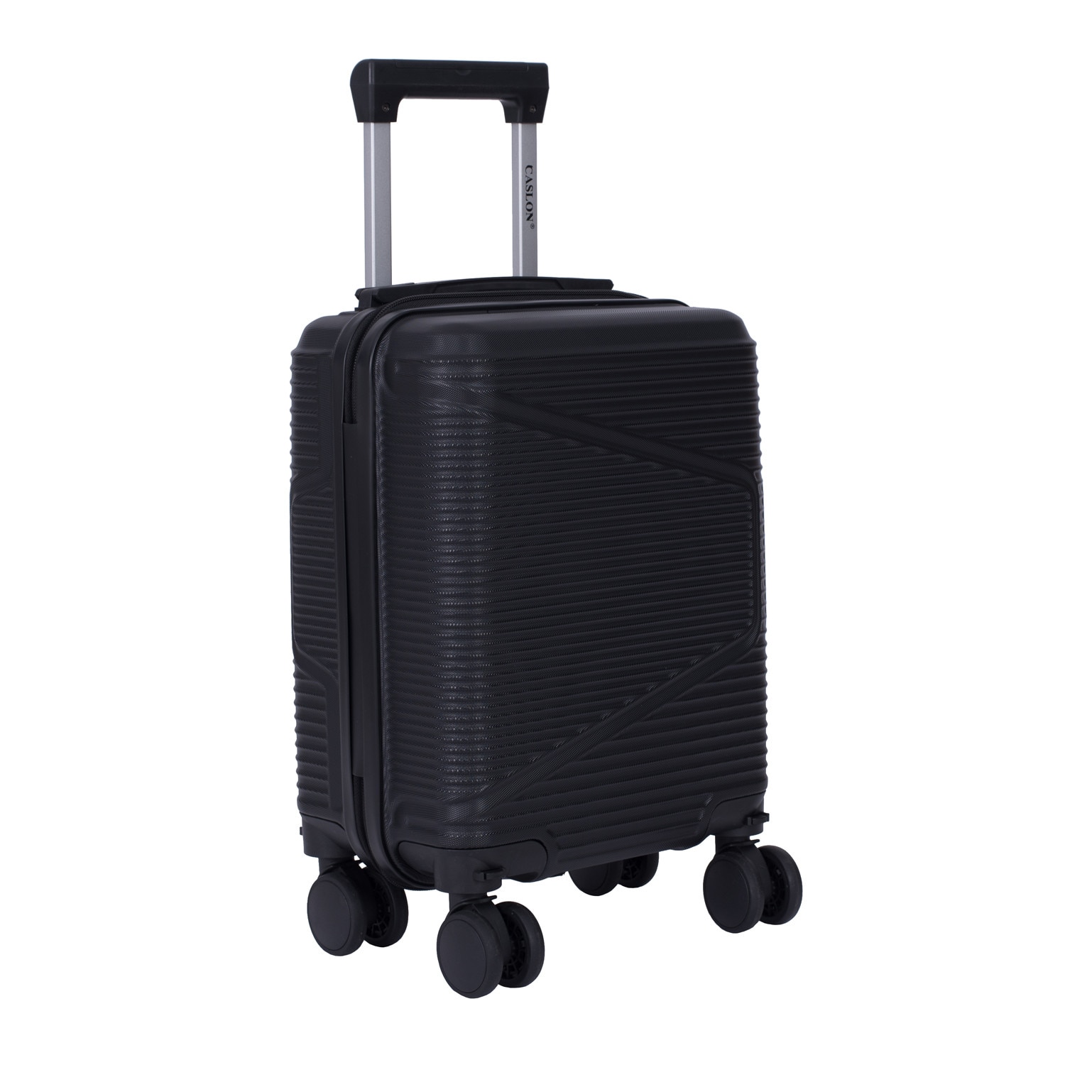 Troler cabina avion Caslon, 4 roti duble, ABS rezistent, negru ...