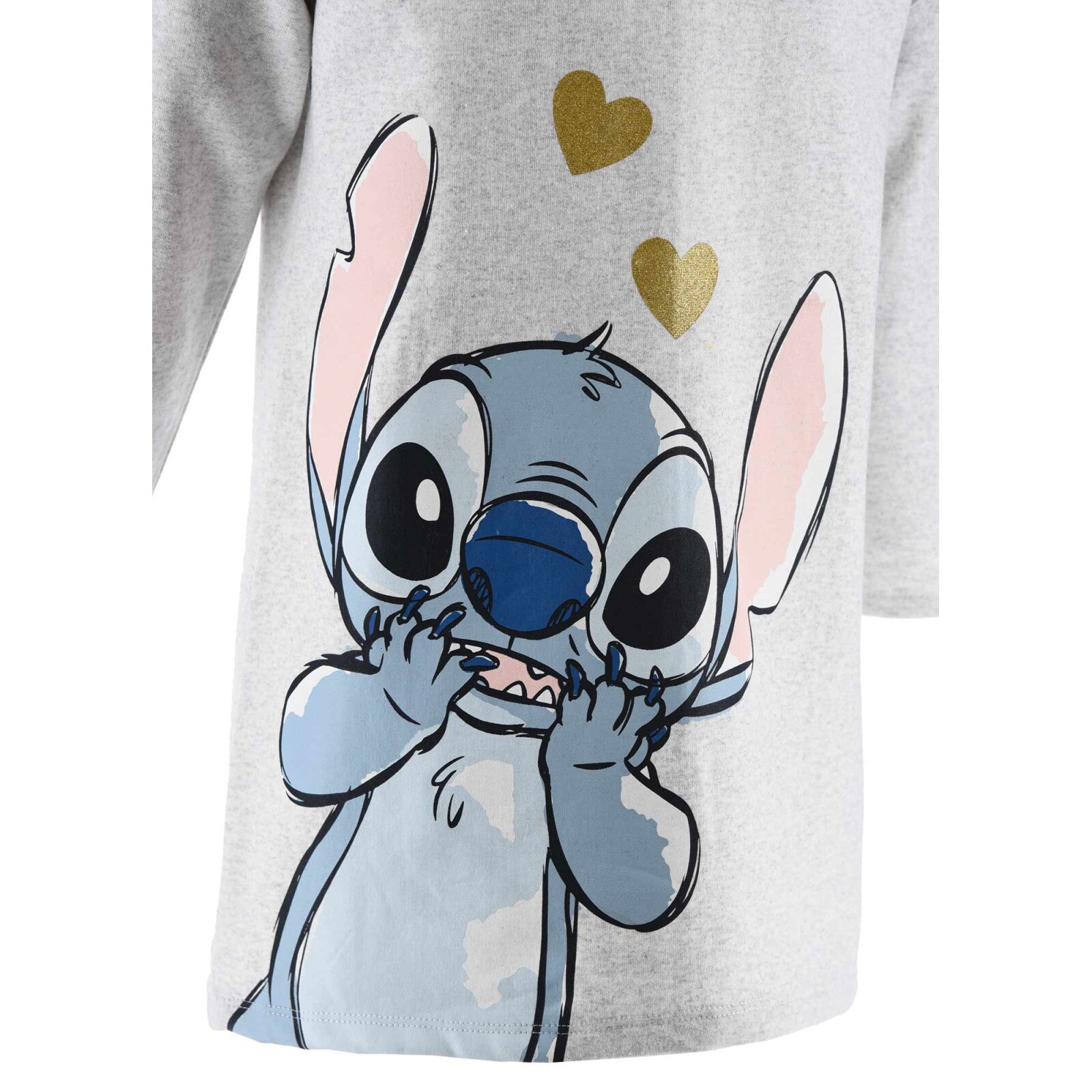 Rochie bumbac cu maneca lunga si volanase, Lilo si Stitch Gri 104 CM ...